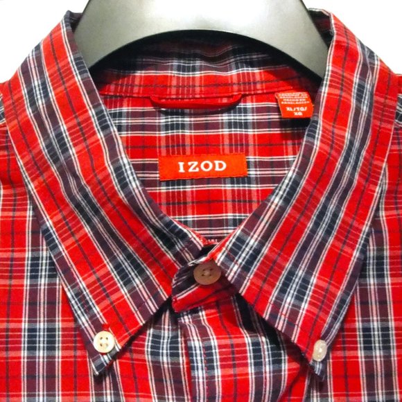 Izod | Shirts | Izod Ss Xl Red Blue White | Poshmark